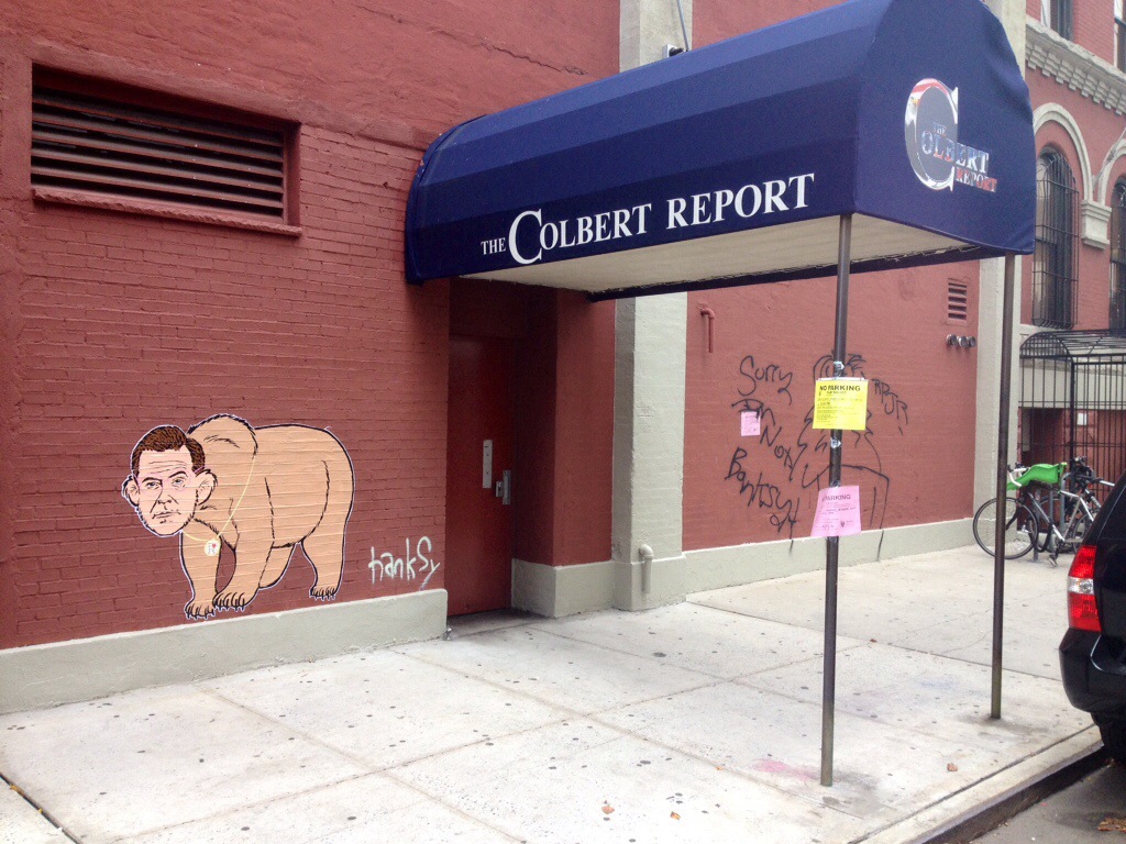 On the Scene … Hanksy’s “Col-Bear” at the Colbert Report Studios ...